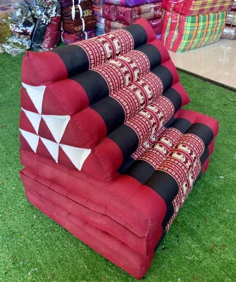 Thai Traditional Triangle Folding Pillow Cushion Lounge Chair Tatami Daybed Original Kapok
