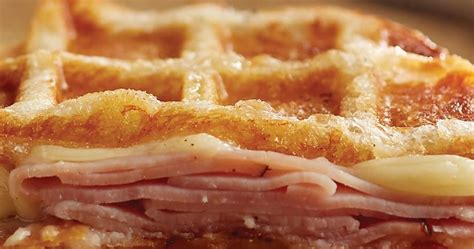 Waffled Ham And Cheese Melt With Maple Butter Punchfork