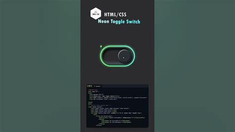 Neon Toggle Switch Using Html Css Webdevelopment Css Youtube