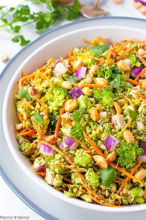Asian Broccoli Salad With Peanut Dressing Flavour And Savour
