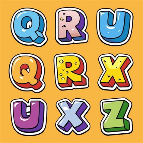 Cute Capital Letter Stickers Premium Ai Generated Vector