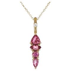 Natural Pink Tourmaline Stone 665 Cts In Platinum And 18krg Pendant