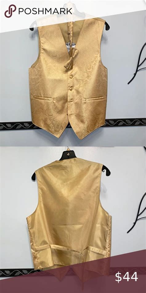 Gold Paisley Vest And Tie Set Vest And Tie Paisley Fashion