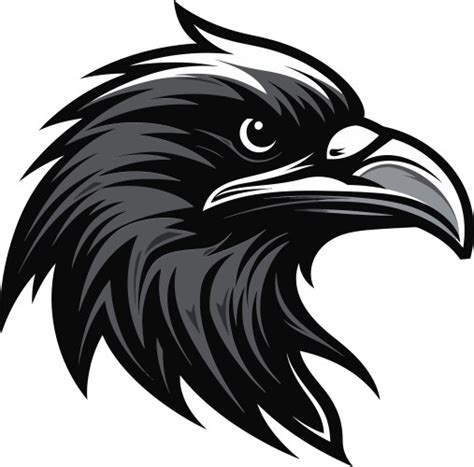 Stylish Raven Outline Design Elegant Black Bird Vector Image