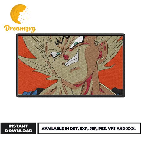 Majin Vegeta Face Embroidery Design Dreamsvg Store