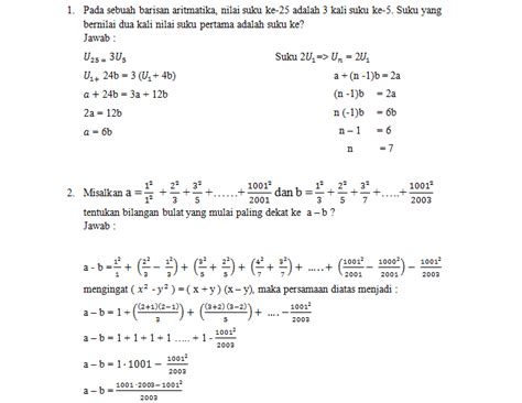 Contoh Soal Deret Bilangan Segitiga Penerapan Barisan Bilangan Dalam