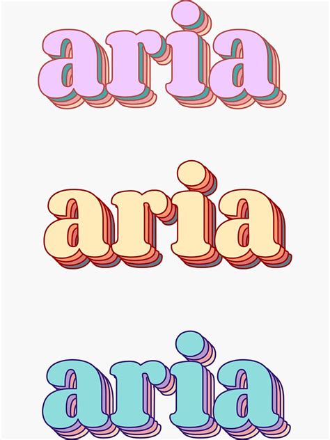 Aria Word Art Sticker By Arexus Redbubble