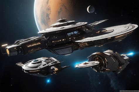 Exoplanet Exploration Fleet Premium Ai Generated Image