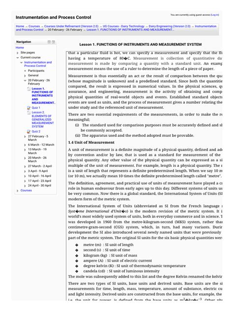 Instrumentation And Process Control Lesson 1 Functions Of Instruments And Measurement System