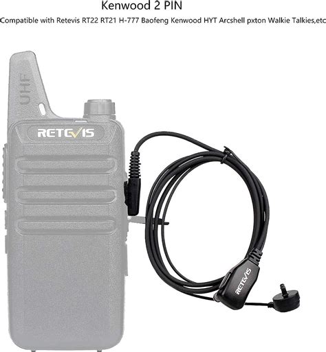 Retevis Rt22 Walkie Talkie Earpiece 2 Pin Acoustic Tube Headset With