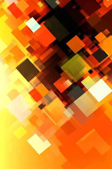 Abstract Orange Dynamic Geometric Shapes Representing Data Flow And