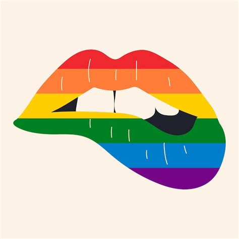 Sinal De Orgulho Lgbt Em Formato Vetorial Lábios Do Arco íris