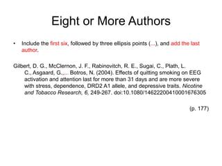 APA Reference Lists Th Ed PPTX