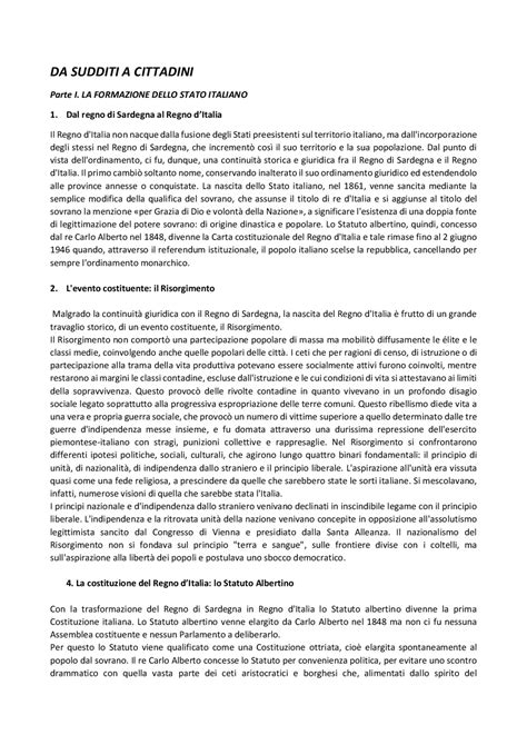 Riassunto Da Sudditi A Cittadini Sintesi Del Corso Di Diritto