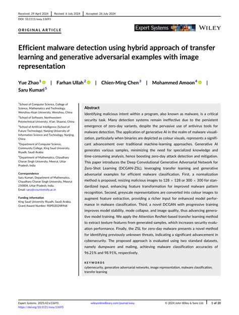 Efficient Malware Detection Using Hybrid Approach Of Transfer Learning And Generative