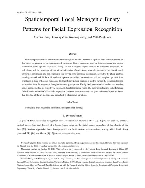pdf spatiotemporal local monogenic binary patterns for facial