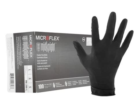 Microflex Mk 296 Black Disposable Nitrile Gloves Latex