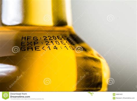 Close Up Expiration Date On Beer Bottl Stock Image Image Of
