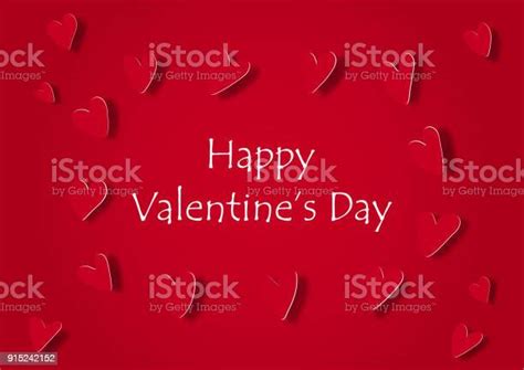 빨간 배경 발렌타인의 날 개념 벡터 일러스트 레이 션에 빨간 하트 2월에 대한 스톡 벡터 아트 및 기타 이미지 2월 3차원 형태 감정 Istock