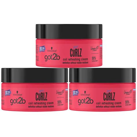 Got2b Got Curlz Coil Refreshing Cream For Curls Enhancing 200ml 3 Pack Wilko