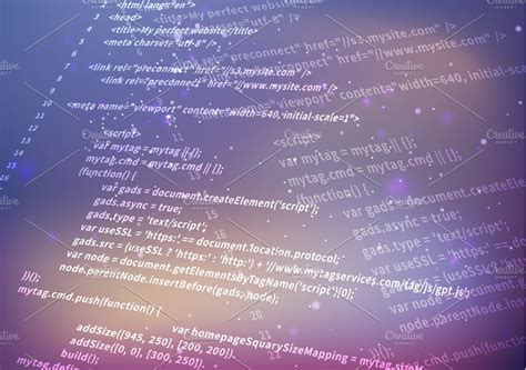 Html Code On Blurred Background Illustrator Graphics ~ Creative Market