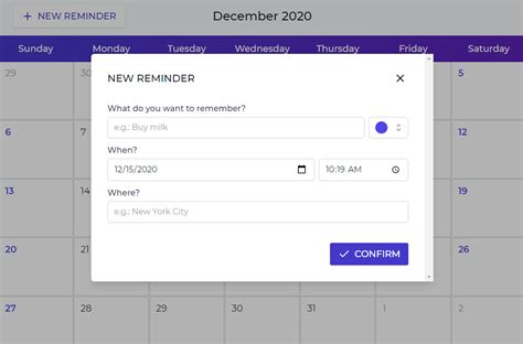Calendar Reactjs Examples