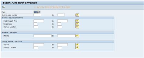 pk37 sap tcode supply area stock correction