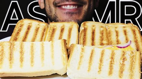Asmr Grilled Cheese Sandwich Eating Sounds No Talking Mukbang Youtube