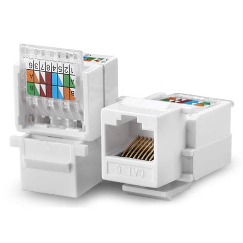 Rj45 Cat6 Utp Keystone Female Jack Connector Adapter Internet Network