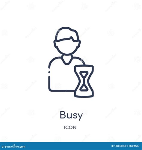 Linear Busy Icon From Cursor Outline Collection Thin Line Busy Vector Isolated On White