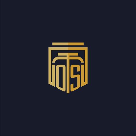 Os Initial Monogram Logo Elegant With Shield Style Design For Wall