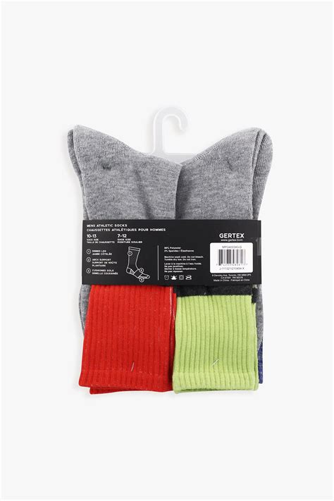 Mens Grey 4 Pack Athletic Crew Socks
