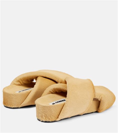 Sandalen Aus Shearling In Beige Jil Sander Mytheresa