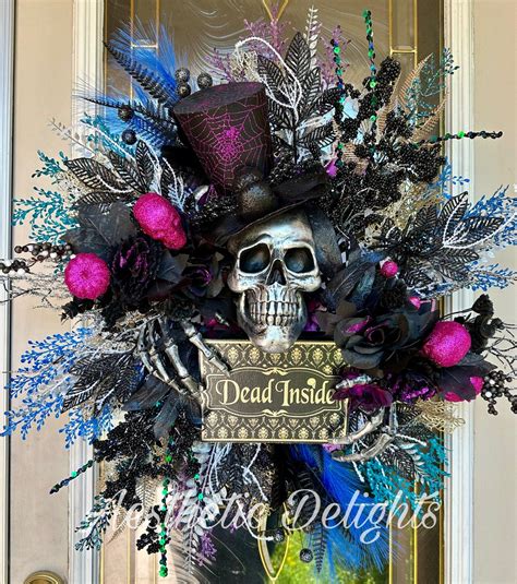Dead Inside Skull Wreath Etsy