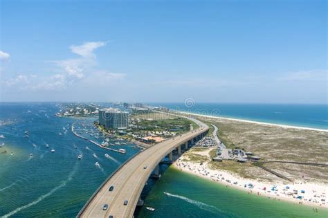 Aerial View Of Perdido Pass In Orange Beach Al Stock Image Image Of