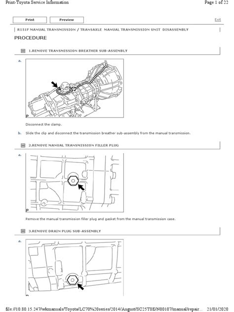 Disassembly Procedure Pdf Manual Transmission Transmission
