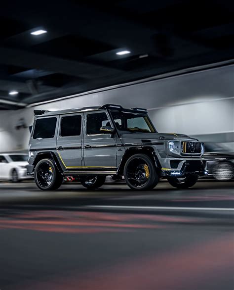 Mercedes G Class Driving In Underground Parking Garage