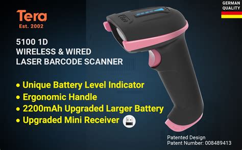 Tera Barcode Scanner Wireless Versatile 2 In 1 2 4ghz Wireless Usb 2 0