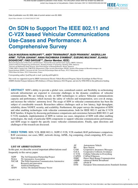 Pdf On Sdn To Support The Ieee 802 11 And C V2x Based Vehicular