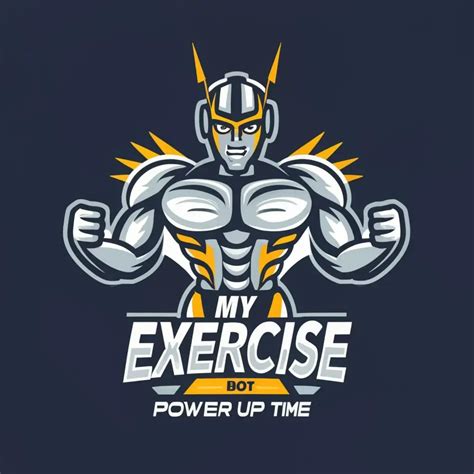 Logo Design For My Exercise Bot Muscular Robot Power Up Theme With