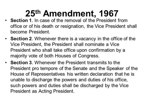 25th Amendment Section 1