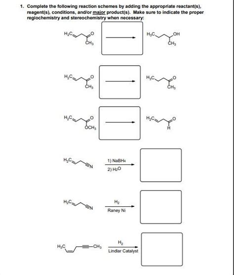 Solved Complete The Following Reaction Schemes By Adding Chegg