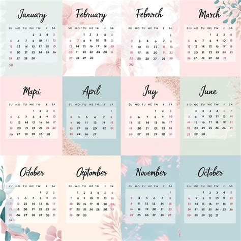 Elegant 2025 Calendar Design With Pastel Colors Artistic Patterns And