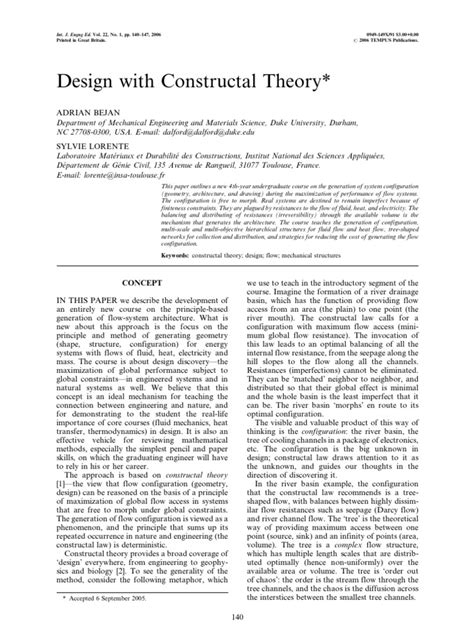 Bejan Lorente Design With Constructal Theory Download Free Pdf