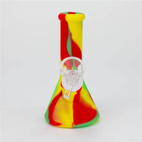 5 Silicone Mini Beaker Water Pipes Assorted Mile High Glass Pipes