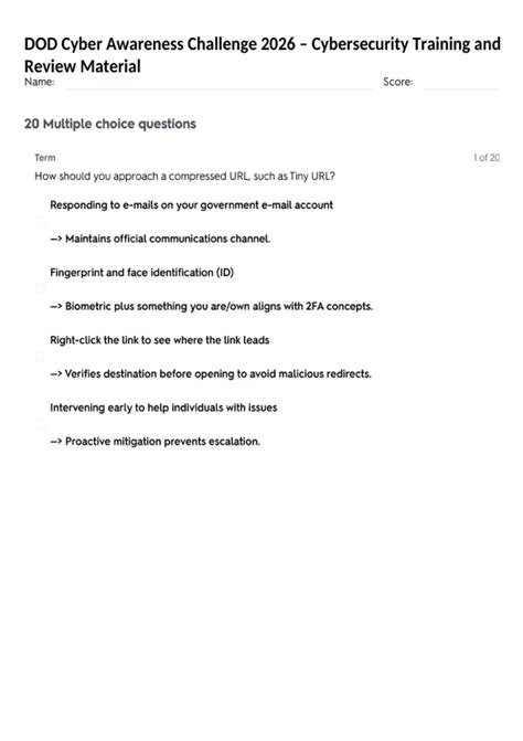 Dod Cyber Awareness Challenge 2026 Cybersecurity Training And Review