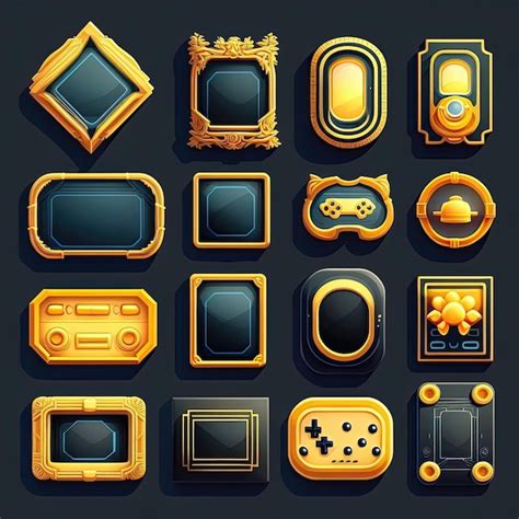 Premium Photo Web Rectangle Frame Game Ai Generated Icon Panel Texture Template Border App Web