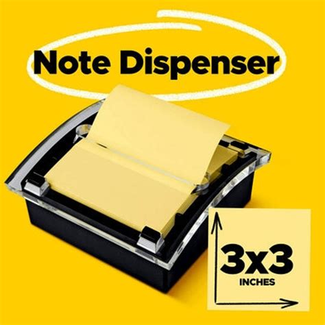 Post It® Dispenser Notes Dispenser Ds330 Bk 3 In X 3 In Black Base