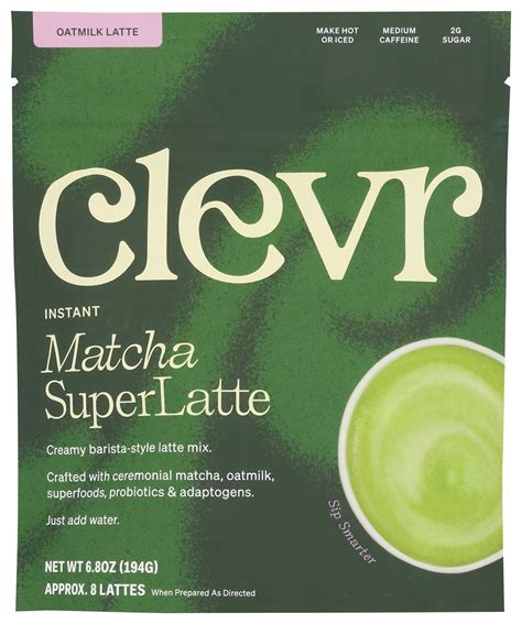 Clevr Blends SuperLatte Instant Matcha 6 8 Oz Vitacost