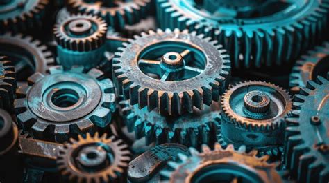 Premium Photo A Series Of Interconnected Cogs And Gears Representing